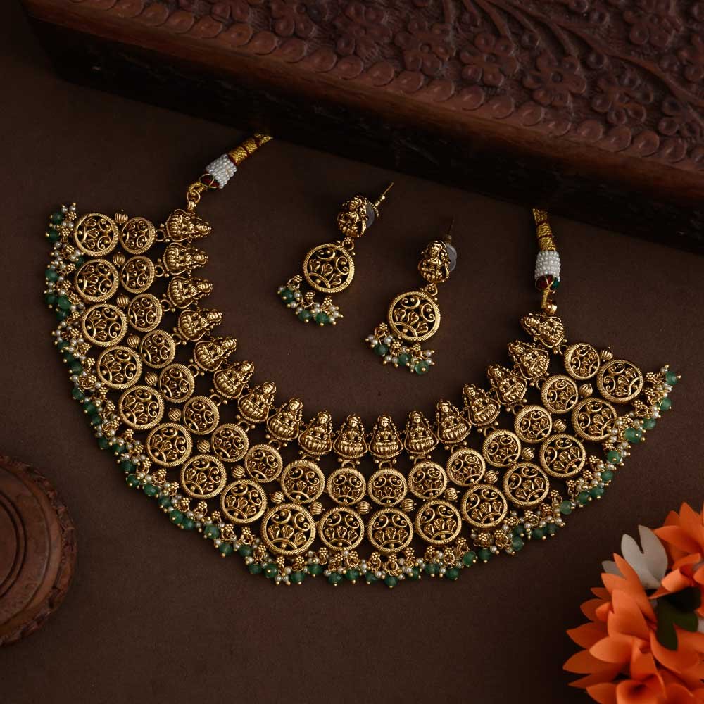 Nangai bridal choker - mookuthi amman ] - janvi – Made For Hers