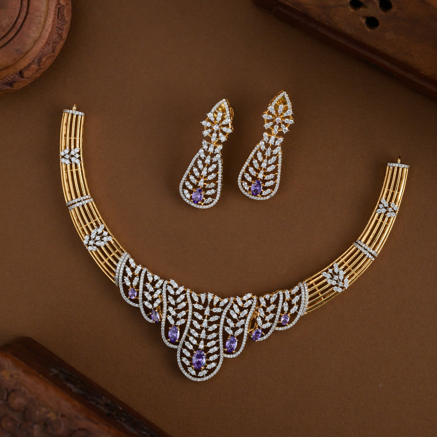Saturn neckpiece - purple – Made For Hers